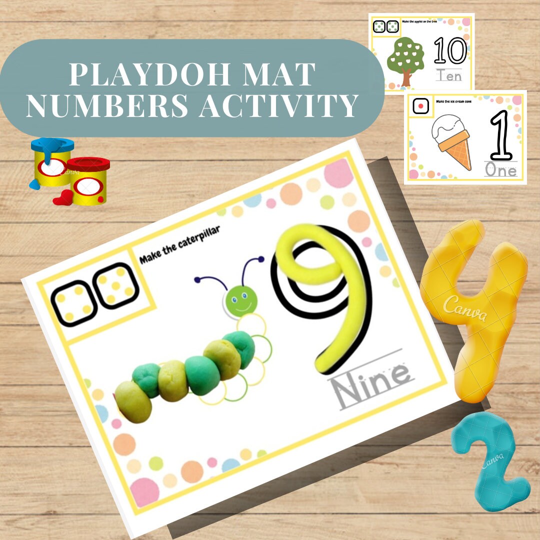 Play Doh Mats, Numbers 1-10, Preschool Printable for Toddlers ...