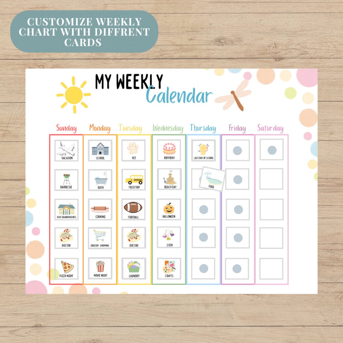 Kids Weekly Planner, Routine Cards Printable, Weekly Kids Calendar ...
