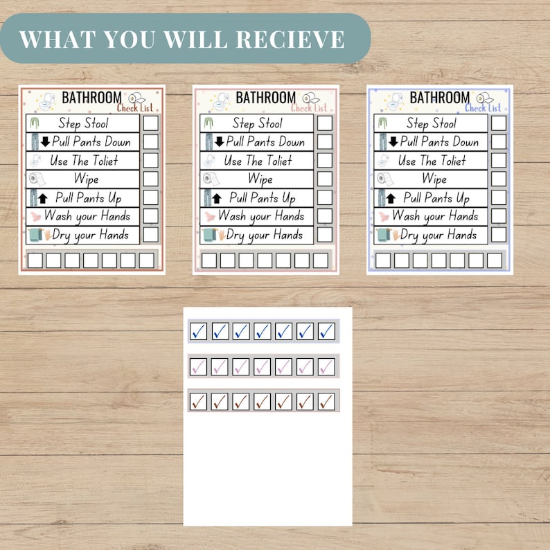 Bathroom, Potty, Toilet Checklist, Kids Visual Routine, Potty Training ...