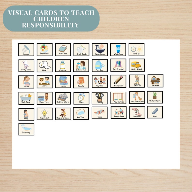 Kids Responsibilities / Tasks Chart, Printable, Toddler Daily Task List ...