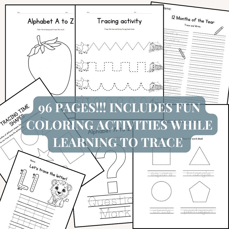 Preschool Pre-k Kindergarten Learning Bundle / Printable Activity ...