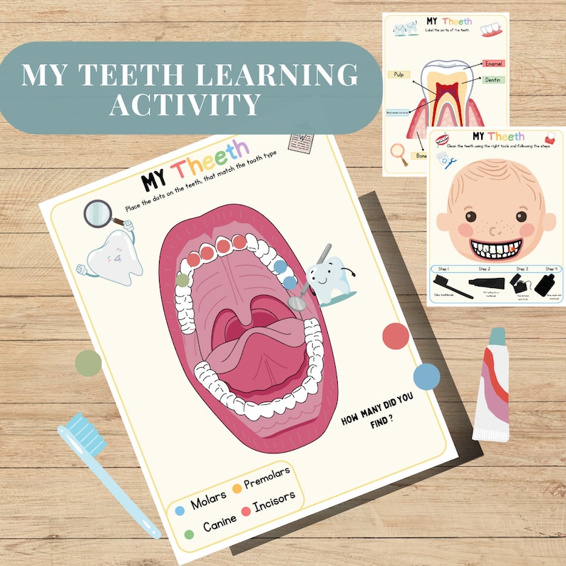 Dental Health, Teeth Activity for Toddlers, Human Anatomy Activity ...