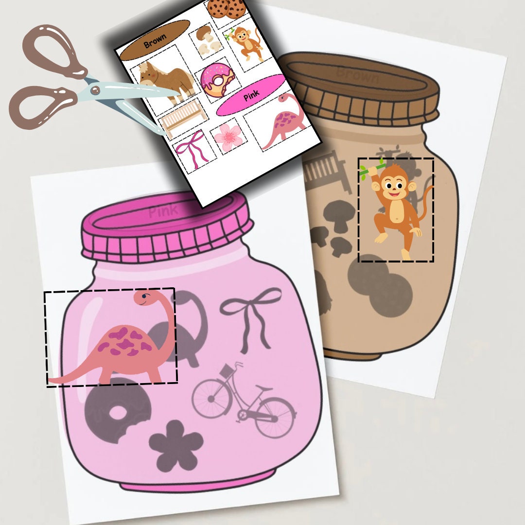 Color Matching Worksheets, Sorting Colors in Jars, Color Sorting Velcro ...