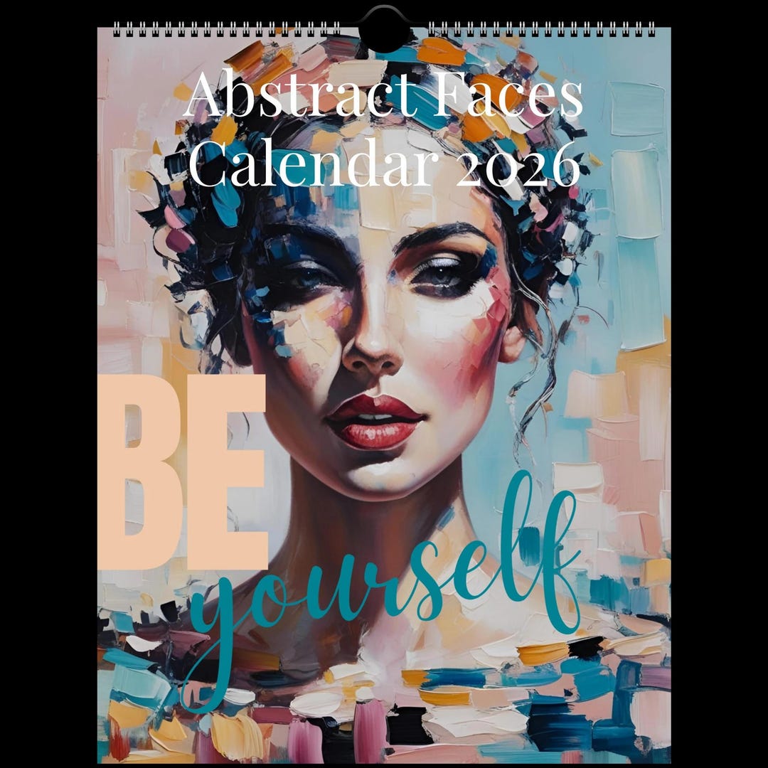 Abstract Art Faces Calendar 2026 – Women Portrait Wall Decor - Etsy