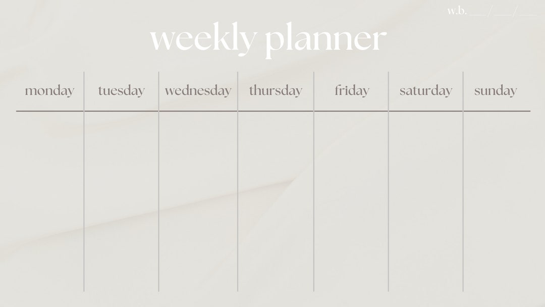 Digital Weekly Planner / Desktop Planner / Print-out Weekly Planner ...
