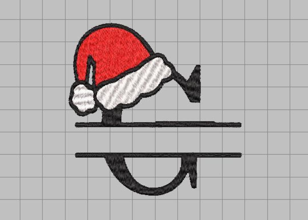 Santa Hat Split Monogram Design Letters G, H, J, K, L *digital Download ...