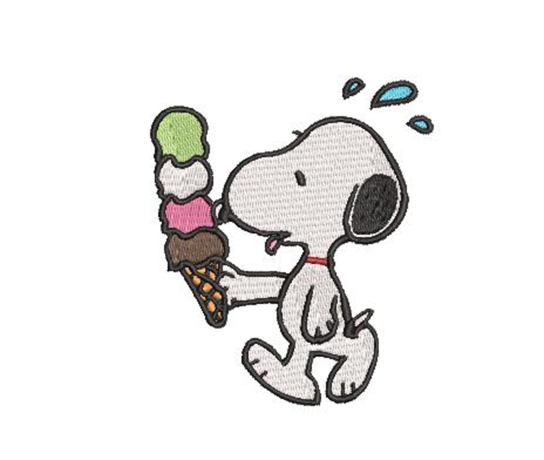 Ice Cream Fan Art Snoopy Embroidery File .pes .pec .xxx .hus .dst .vip ...