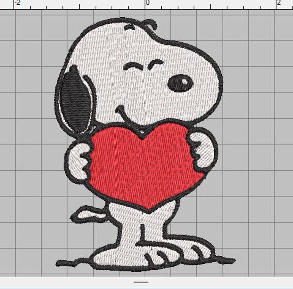 Heart Snoopy Embroidery File. Snoopy Standing Holding a Heart - Etsy