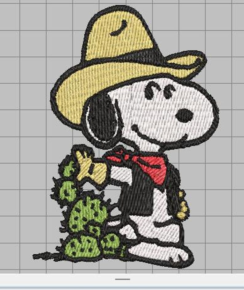 Cowboy Snoopy Embroidery File .pes .pec .xxx .hus .dst .VIP .jef File ...