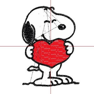 Heart Snoopy Embroidery File. Snoopy Standing Holding a Heart - Etsy