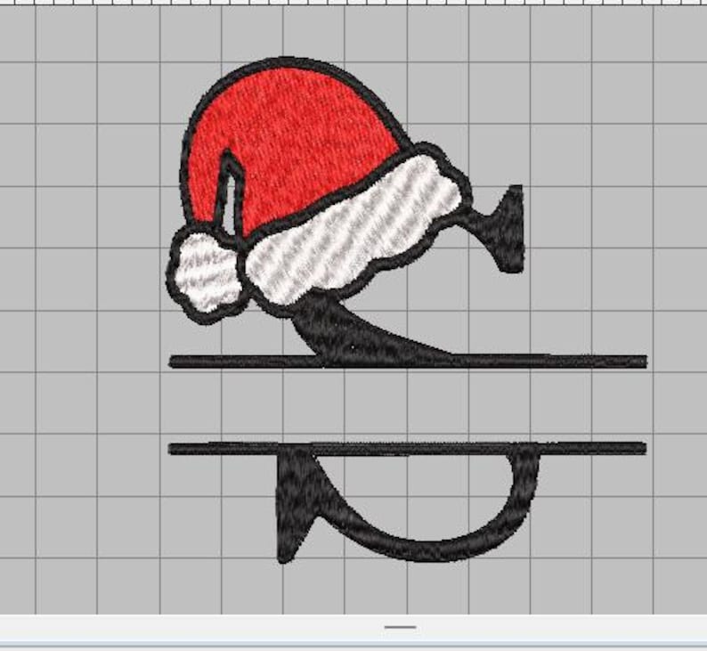 Santa Hat Split Monogram Design Letters S, T, W *digital Download Only ...