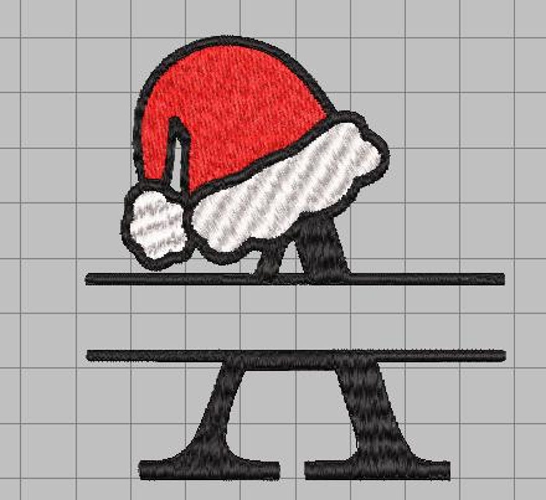 Santa Hat Split Monogram Design Letters A, B, C, D, E *digital Download ...