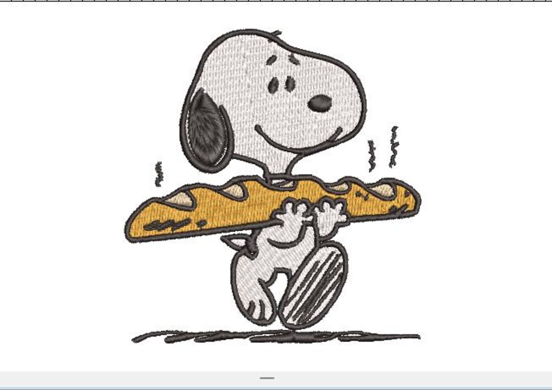 Snoopy French Bread Embroidery File: Machine Design (PES, DST, JEF, Etc ...