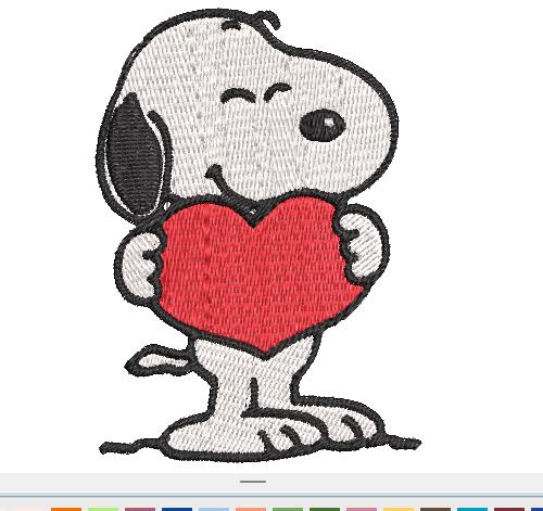 Heart Snoopy Embroidery File. Snoopy Standing Holding a Heart - Etsy