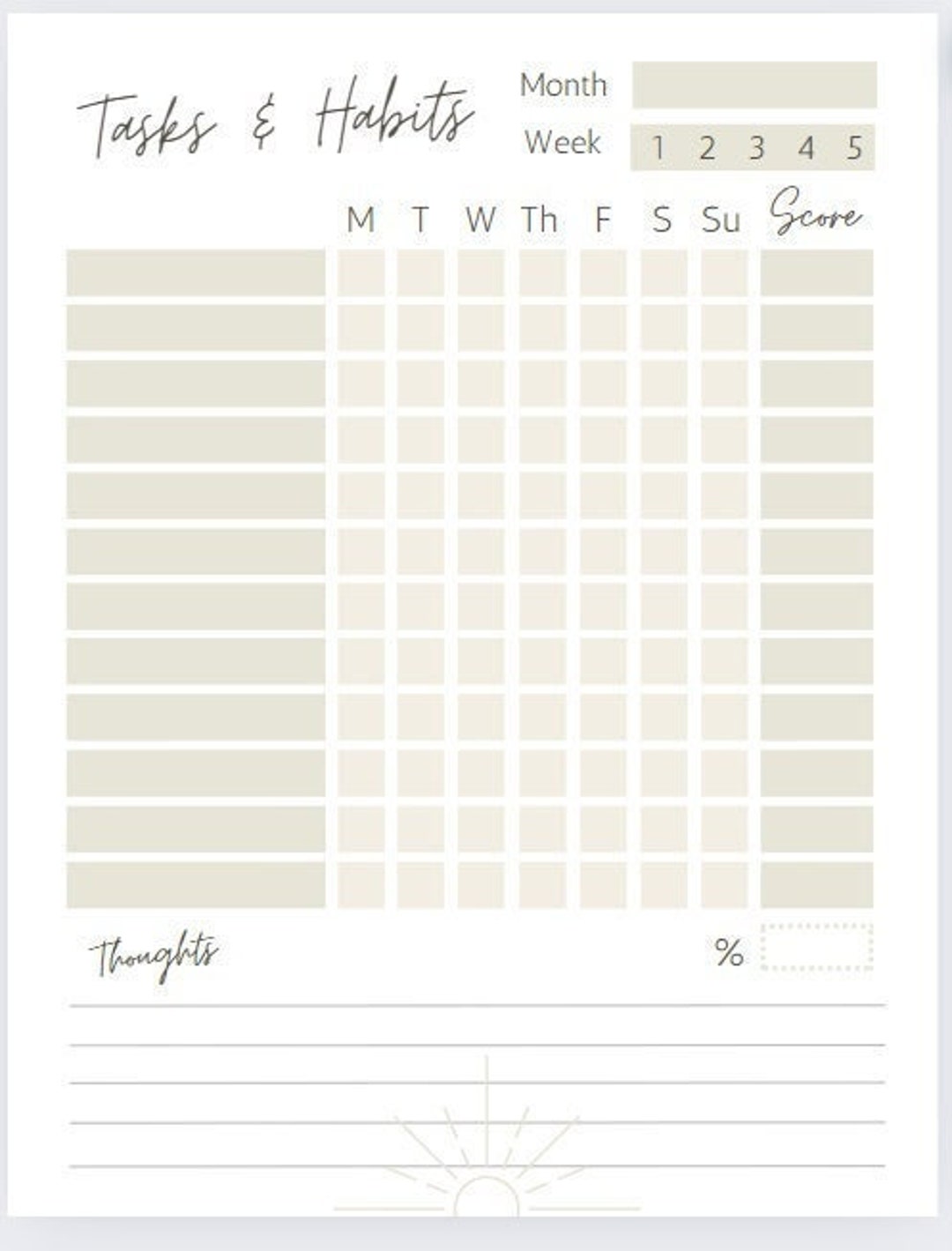 Weekly Task & Habit Tracker With Results - Etsy