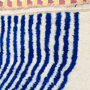 Diaphanous Blue and White Moroccan Handmade Rug , Area Rug , Beni ...