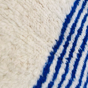 Diaphanous Blue and White Moroccan Handmade Rug , Area Rug , Beni ...