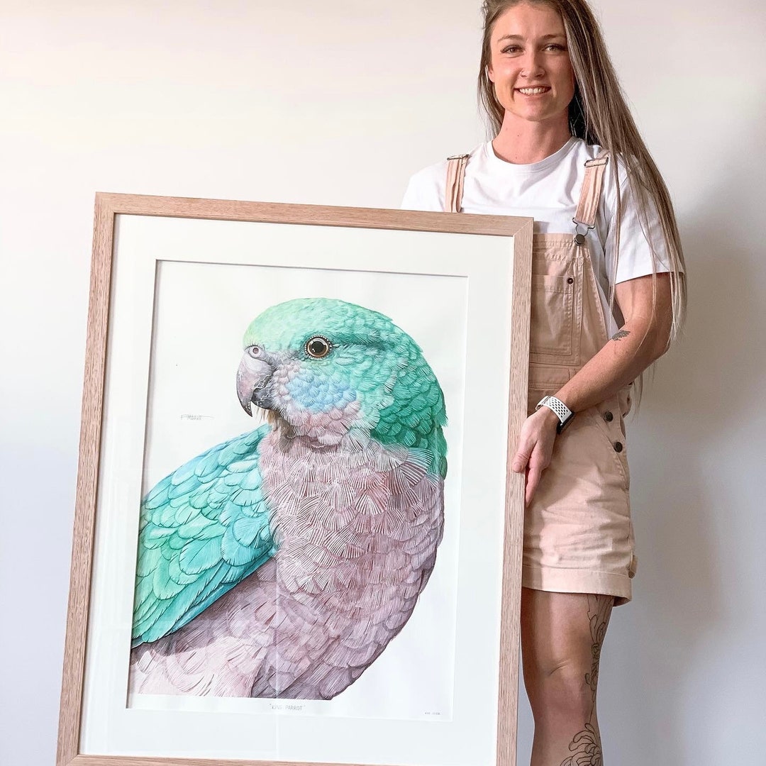 King Parrot Print From Original Watercolour Artwork - Etsy