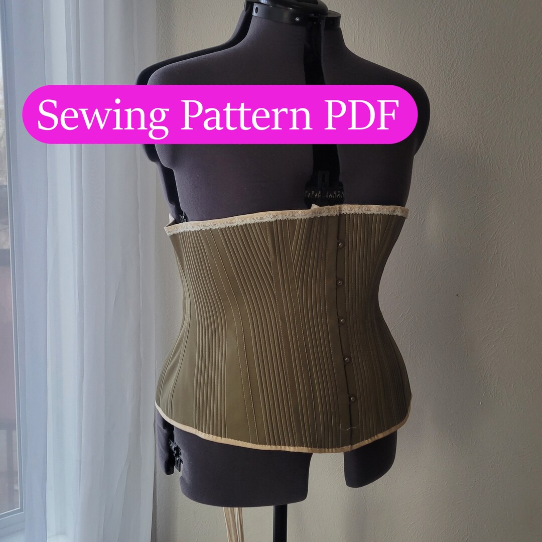 No-break Victorian Corded Plus-sized Corset Sewing Pattern PDF. Waist ...