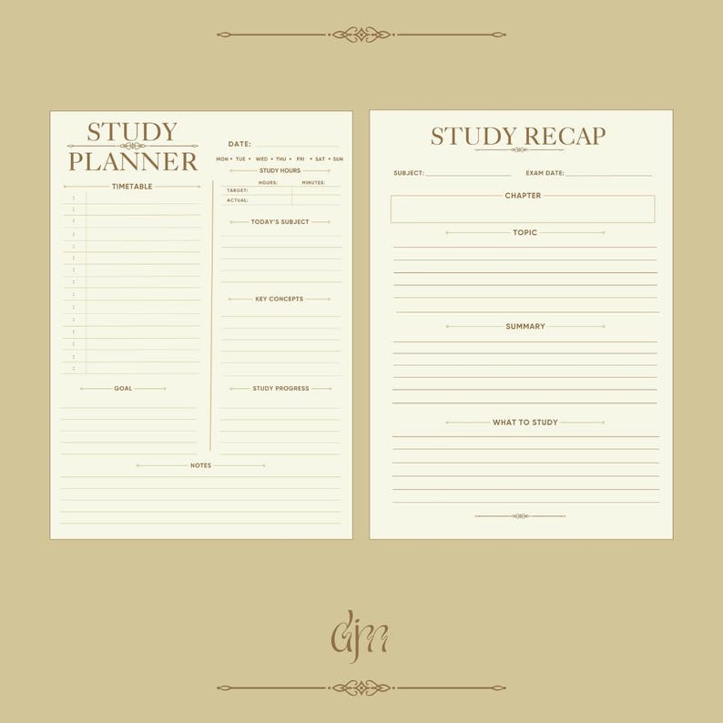 Student Essential Bundle Printable Study Planner Recap Essay Enumeration Homework Grade Tracker ...