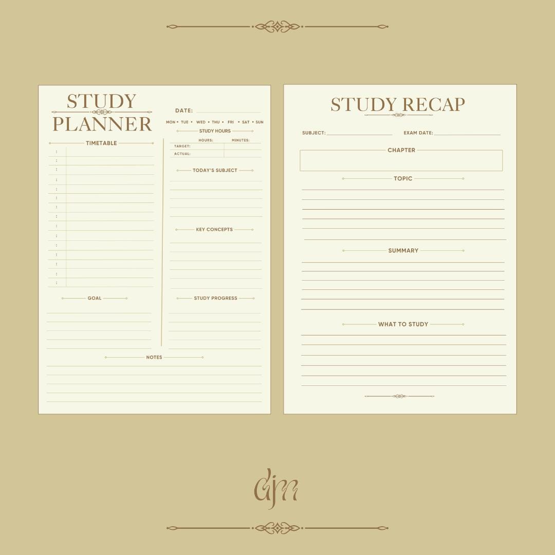 Student Essential Bundle Printable Study Planner Recap Essay ...