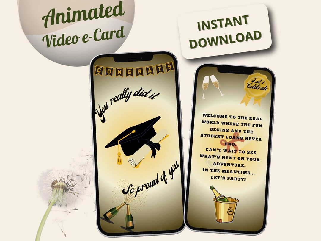 Unique Animated College Graduation Card Daughter Congrats Grad Gift ...