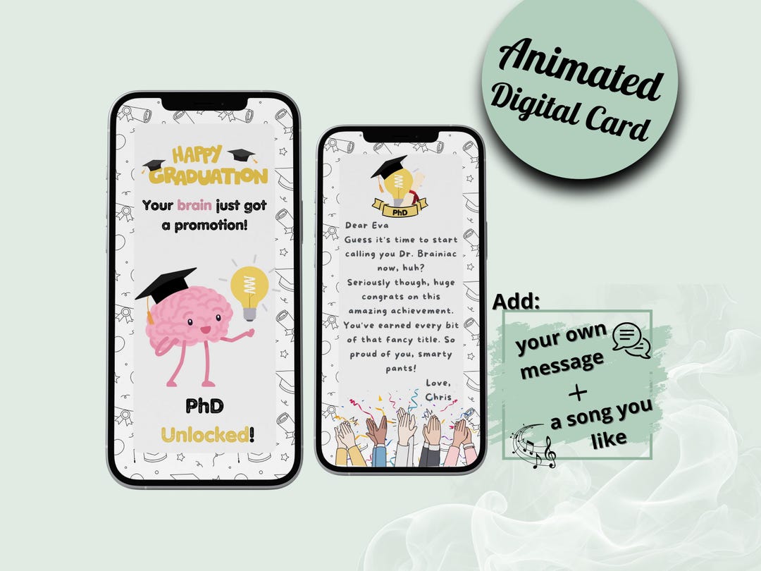 Funny Graduation Card Phd Surprise Graduation Video Congratulation Gift ...