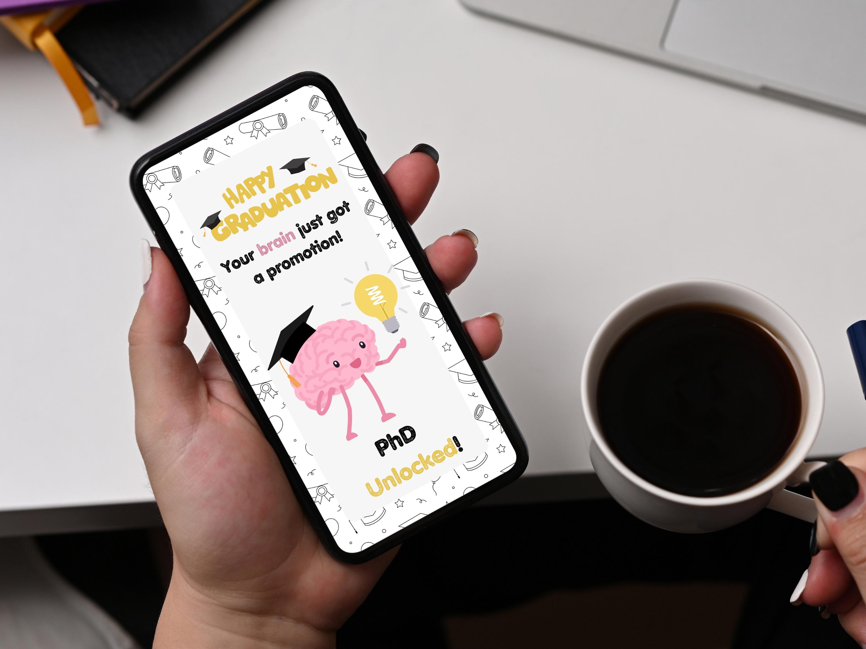 Animated Phd Graduation Card Digital Surprise Gift for Friend Funny ...