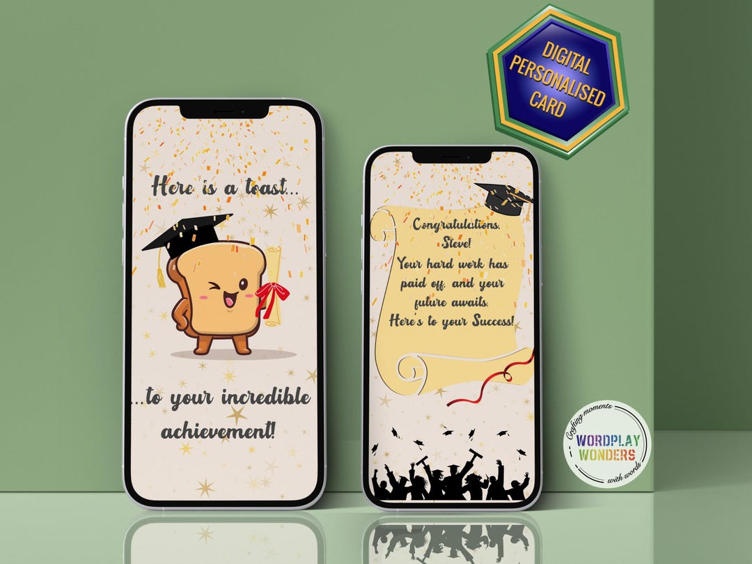 Custom Animated Graduation Gift College Graduate Mobile Card ...