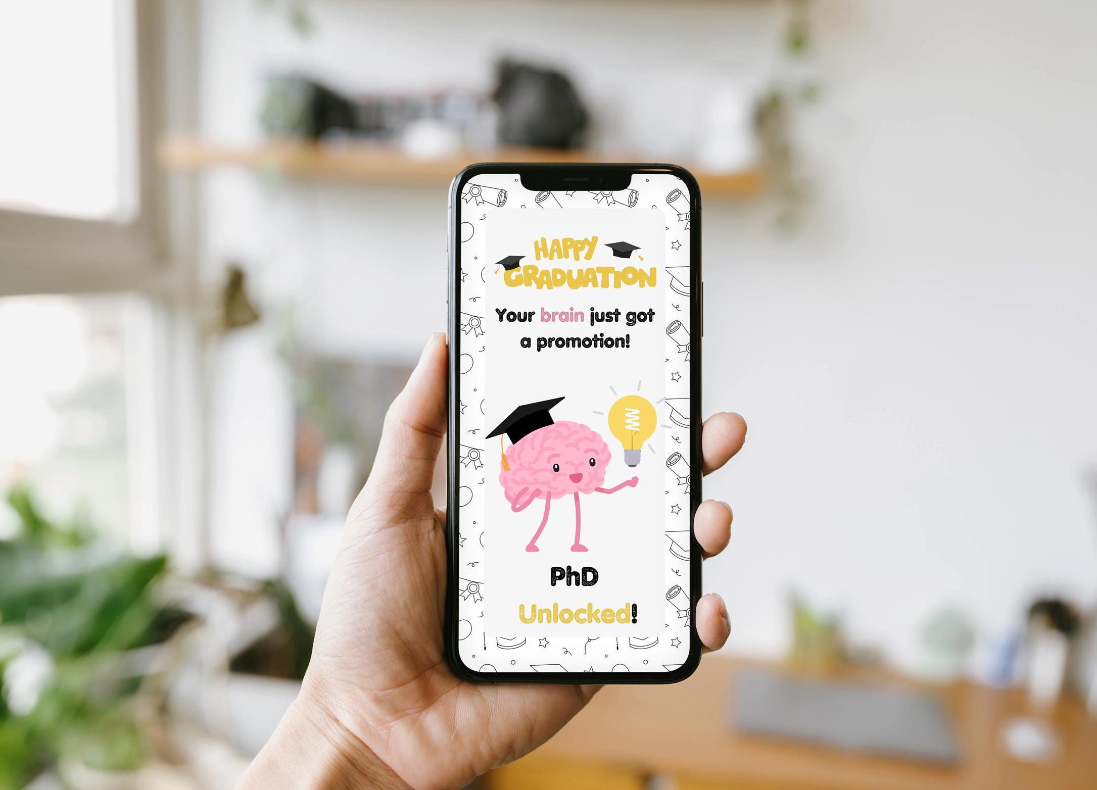 Animated Phd Graduation Card Digital Surprise Gift for Friend Funny ...