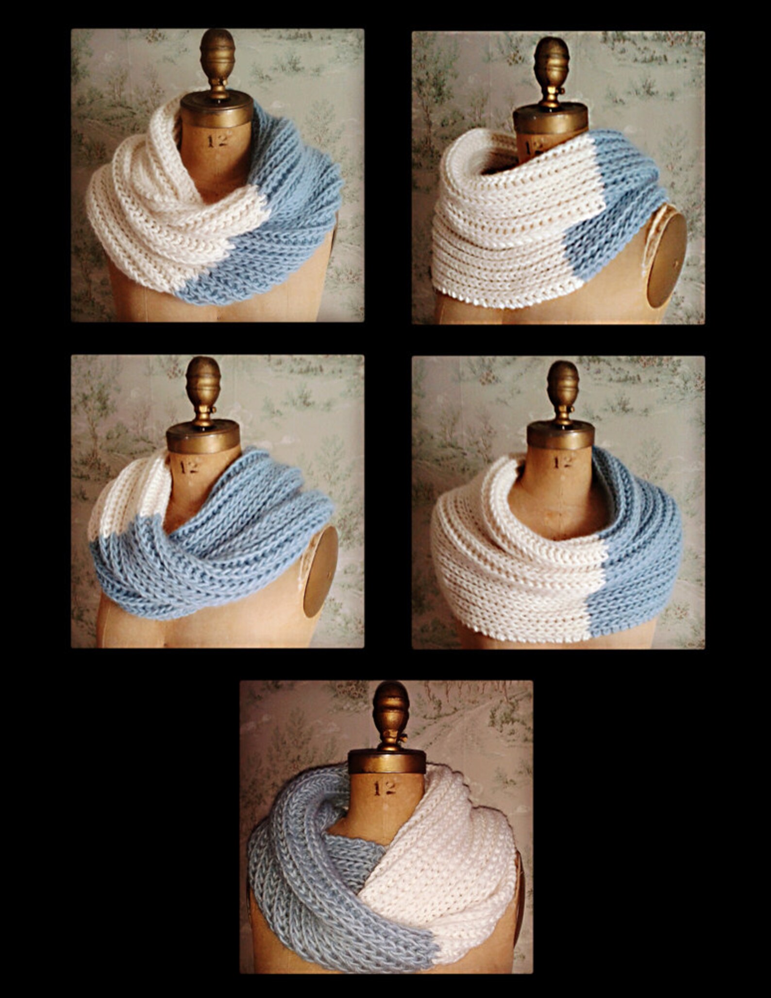 Knitting Pattern Infinity Scarf Cowl Instant PDF Download Easy Quick to ...