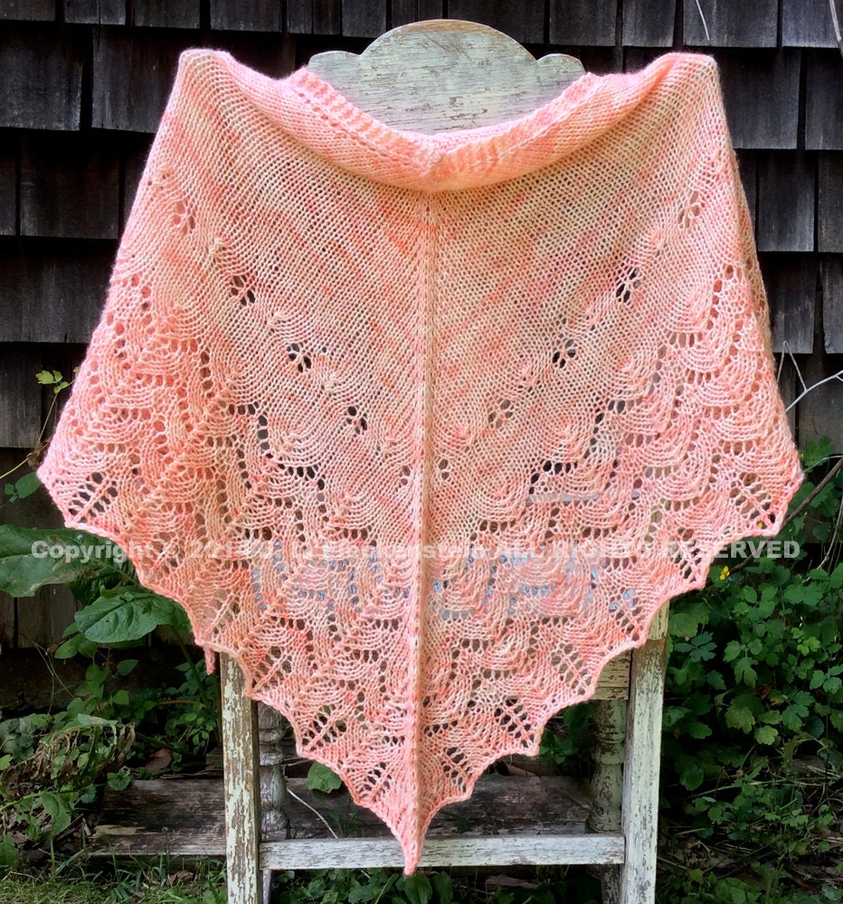 Knitting Pattern Lace Shawl Text Direction Plus Charted Directions ...