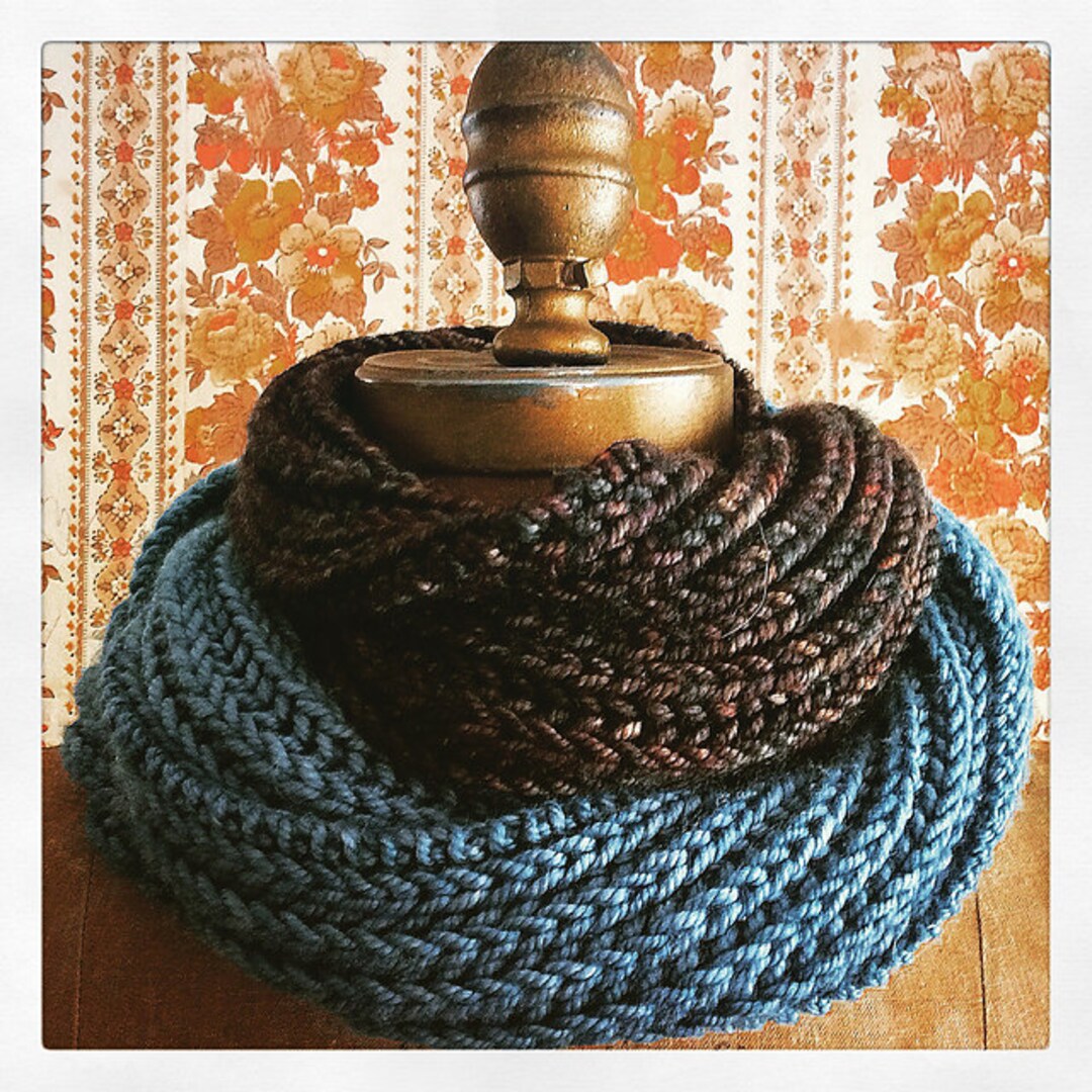 Cowl Infinity Scarf Knitting Pattern Convertible Instant PDF Download ...
