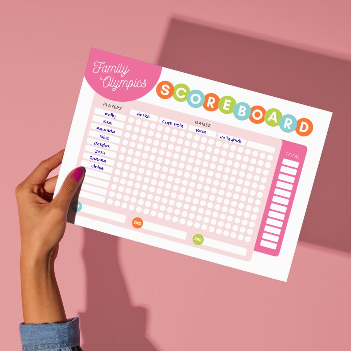 Family Olympics Scoreboard | Games Scoreboard | Family Games | Holiday ...
