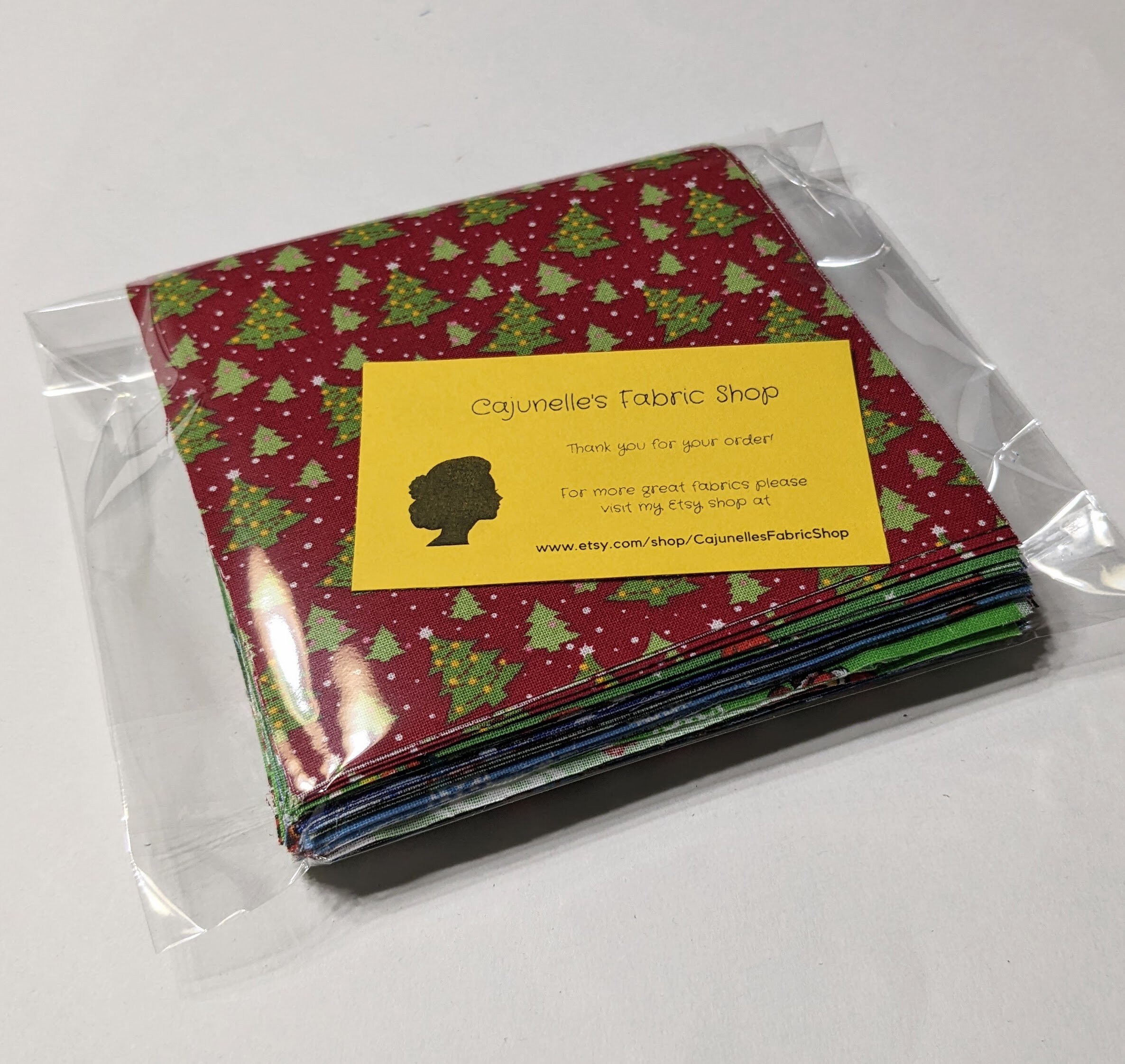 60 Pc Christmas Fabric 5x5 Charm Pack 10 Assorted Prints 100% Cotton ...