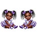 Purple Afro Baby Girl Clipart,pigtail Baby Girl Clipart,afro Baby Girl ...