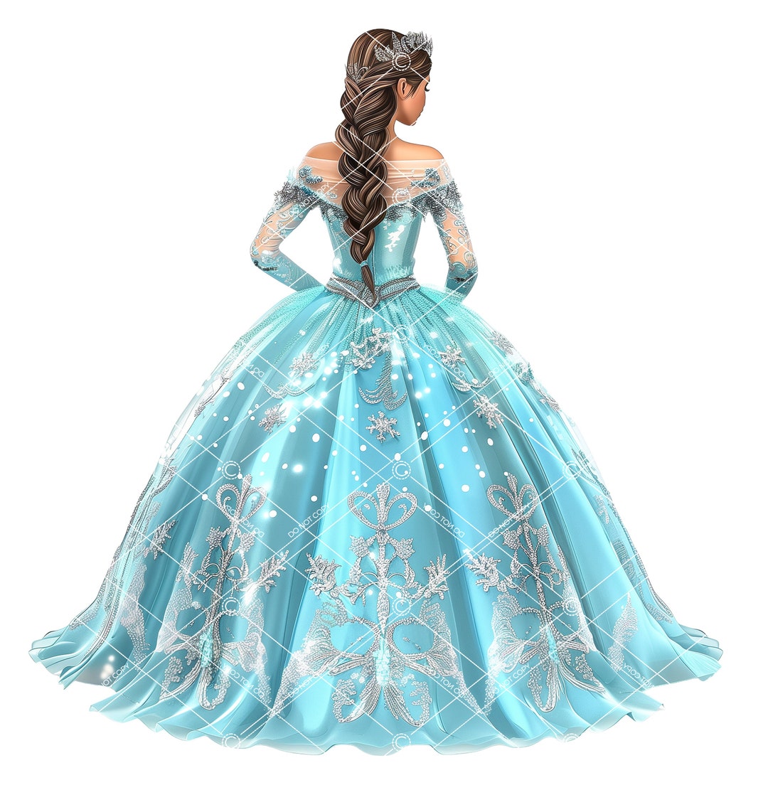 Quinceañera Dress Clipart,winter Wonderland Quinceañera,quinceañera ...