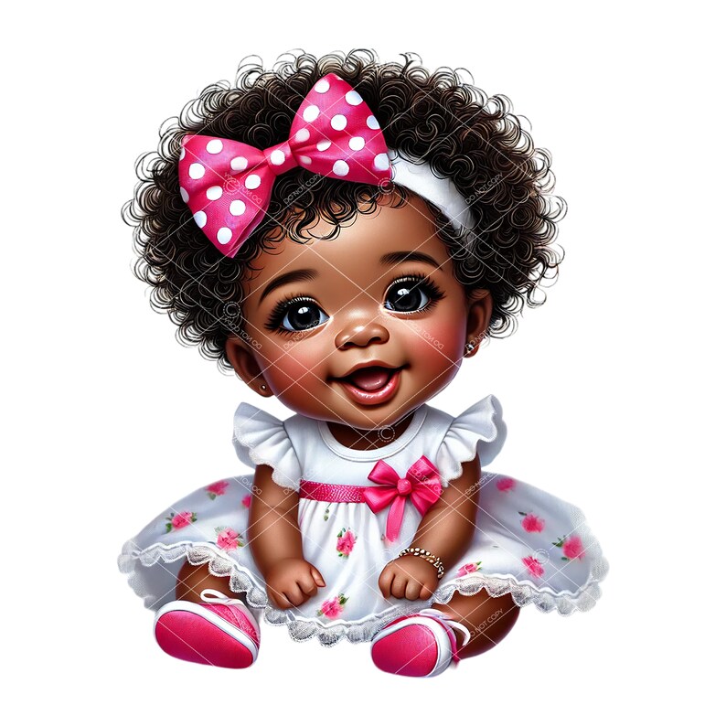 Afro Baby Girl Clipart,baby Girl Clipart,black Baby Girl Clipart ...