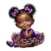 Adorable African American Baby Girl Clipart | Purple and Gold Tutu Baby ...