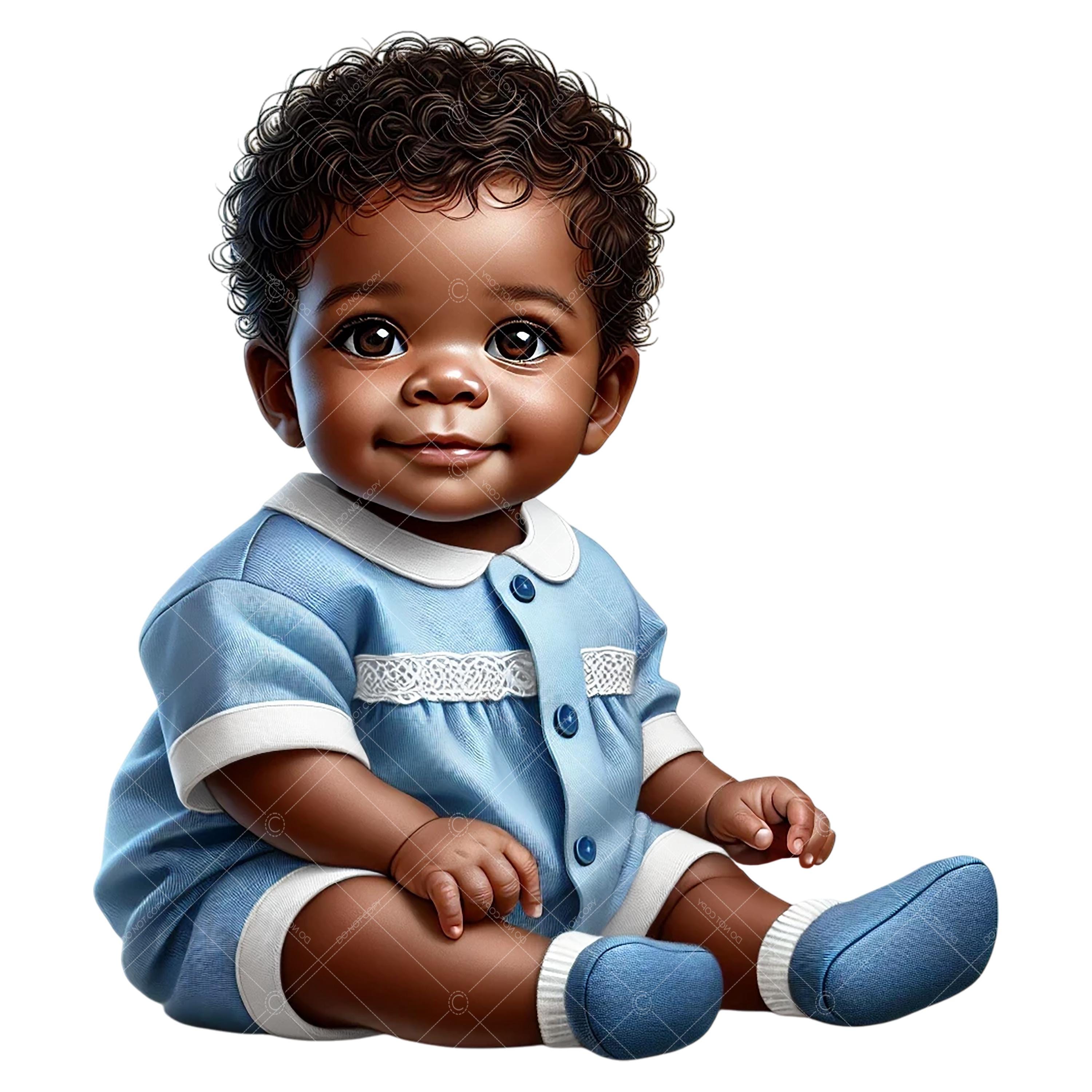 Afro Baby Boy Clipart | Baby Shower, First Birthday, Baptism ...