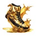 Gold Splash Sneaker Clipart: Glossy Black High Top (PNG) - Etsy