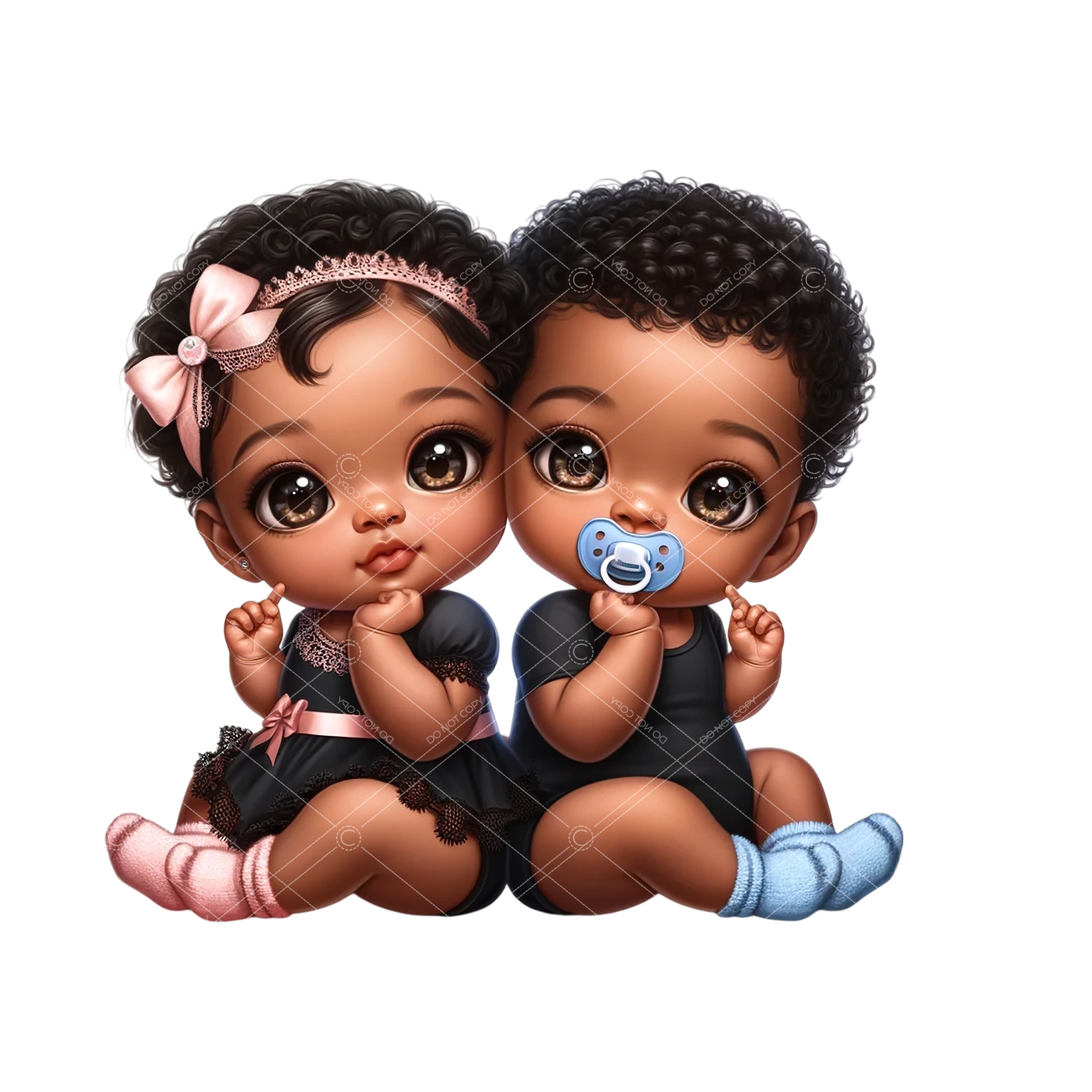 Cute Black Twins Babies