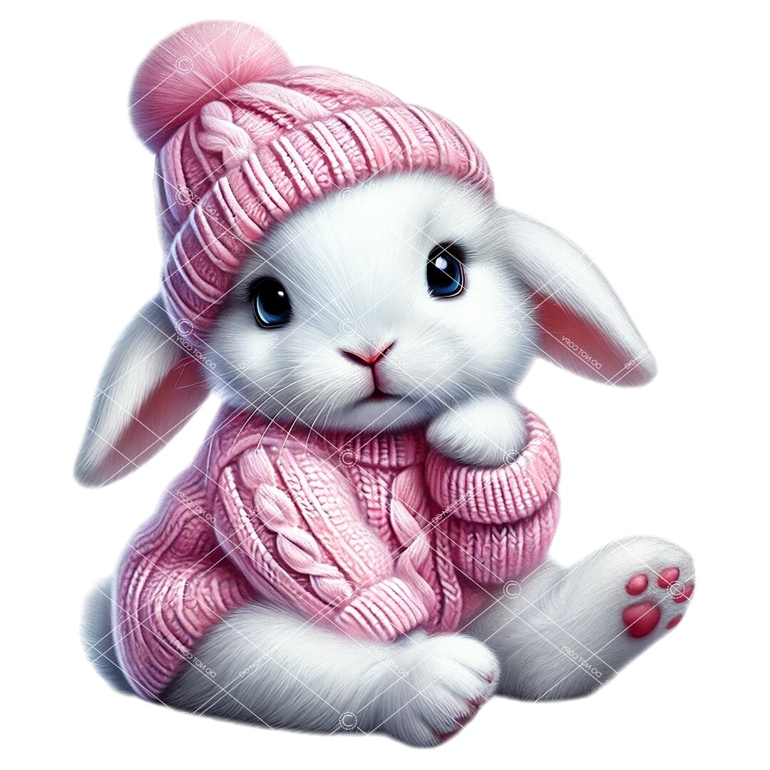 Baby Girl Bunny Clipart, Girl Sweater Bunny Clipart,baby Bunny Clipart ...