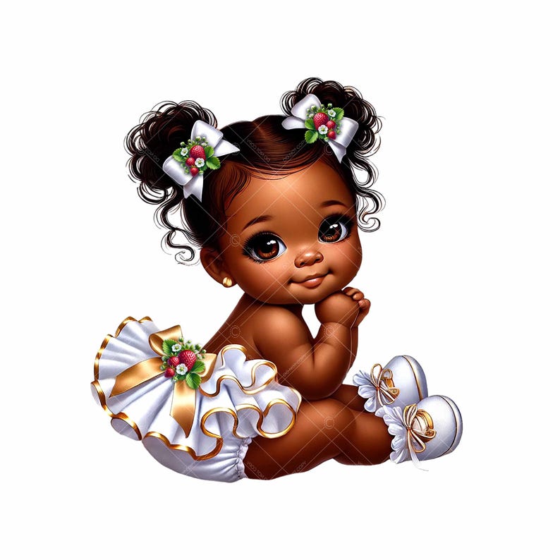 Strawberry Afro Baby Girl Clipart, Strawberry Baby Girl Clipart ...