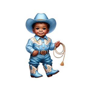 Afro Baby Cowboy Clipart: Western Baby Shower (digital Download) - Etsy