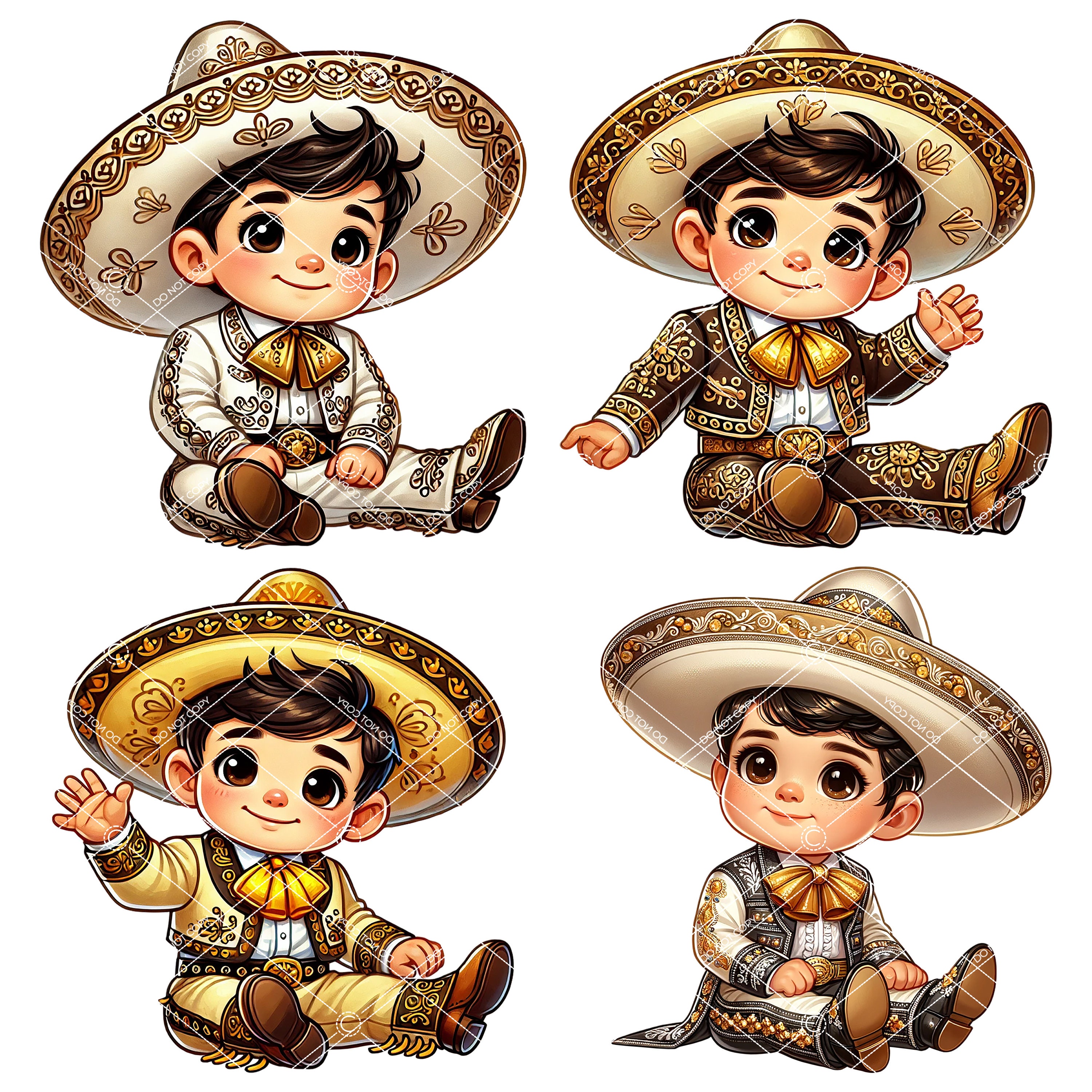 Gold Charrito Bautizo Clipart, Gold Charrito Bautizo, Gold Charrito ...