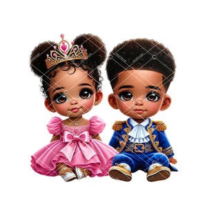 African American Baby Princess & Prince Clipart,afro Princess,afro ...