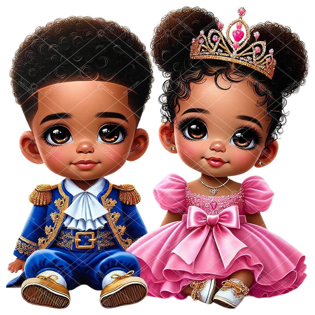 African American Baby Princess & Prince Clipart,afro Princess,afro ...