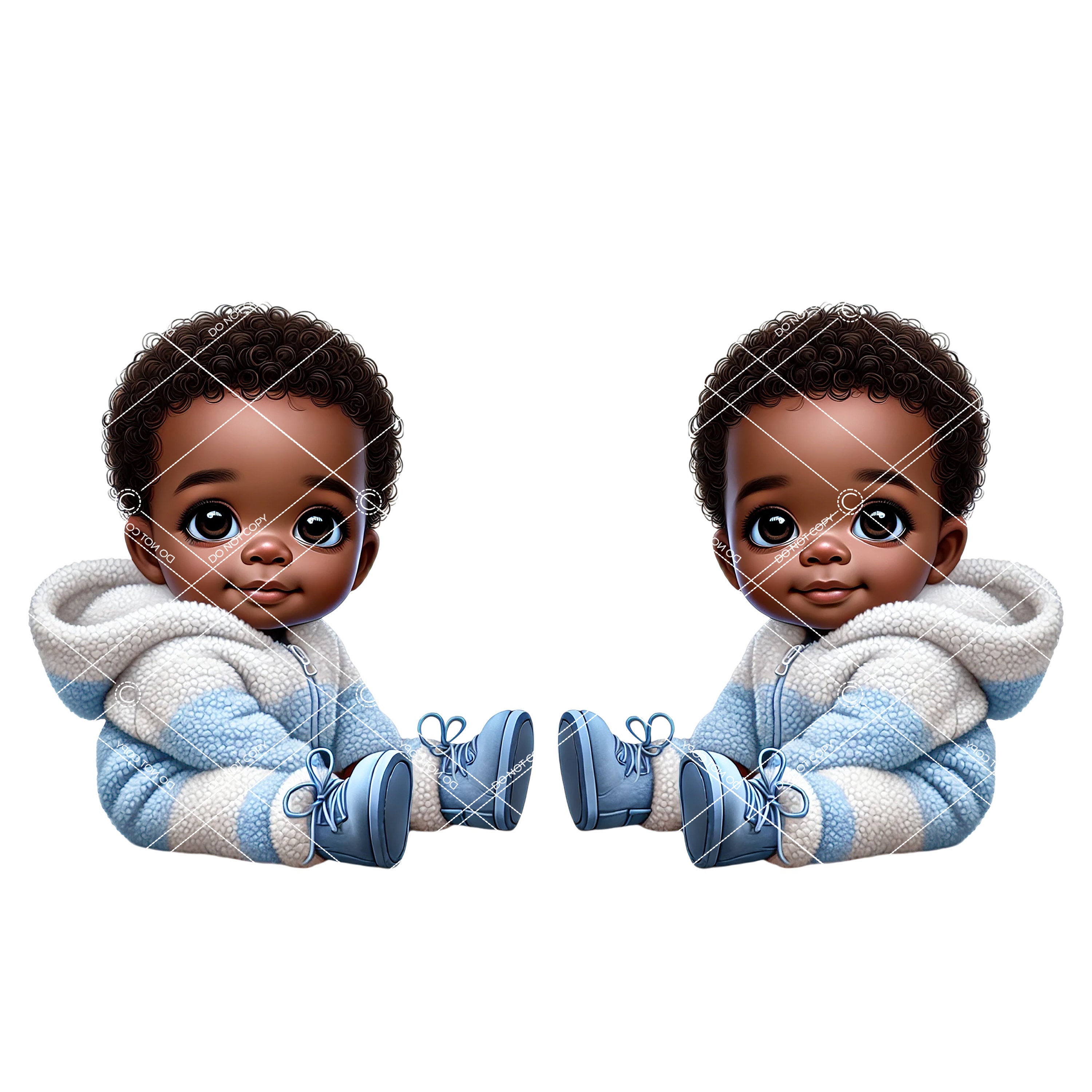 Afro Baby Boy Clipart,afro Baby Boy Winter Wonderland Clipart,african ...