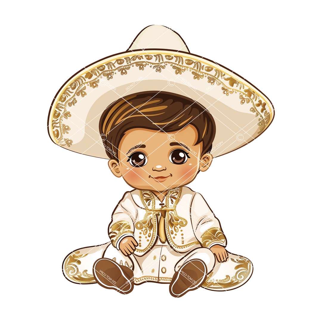 White & Gold Charro Baby Clipart: 4 PNG Designs (digital Download) - Etsy